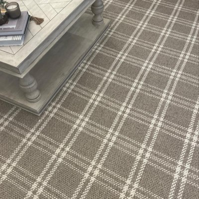 5'x7' Cottonwood Hand Woven Plaid Wool/cotton Area Rug Cream/tan ...