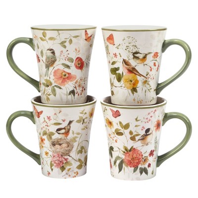 Set Of 6 Damask Floral 14oz Mugs - Certified International : Target