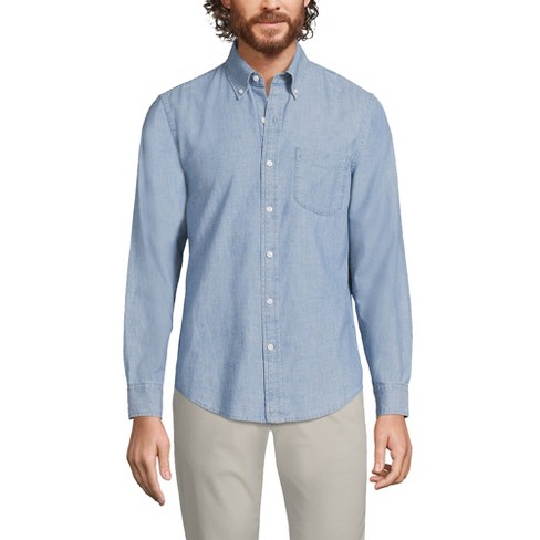 Lands' End Men's Long Sleeve Chambray Shirt : Target