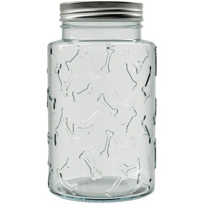 Amici Pet Love Glass Canister Square Jar, Dog And Cat Food Storage ...
