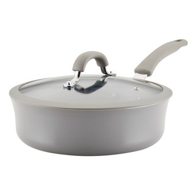 Rachael Ray Cook + Create Aluminum Nonstick Saute Pan With Lid 3qt Gray ...