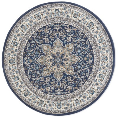 Home Dynamix Tremont Magnolia Traditional Medallion Area Rug, Navy Blue ...