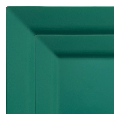 Smarty Had A Party Hunter Green Square Disposable Plastic Tableware Set ...