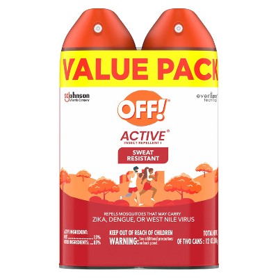 Off! Active Mosquito Repellent Bug Spray 15% Deet 2ct - 6oz Each : Target