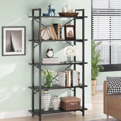 Hommoo 5-tier Bookshelf, Industrial Bookcase Black : Target
