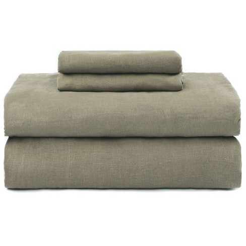 100% French Linen Sheet Set - Twin Xl - Moss | Bokser Home : Target