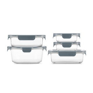 Ello Color Lock Mixed Food Storage Container Set Platinum : Target