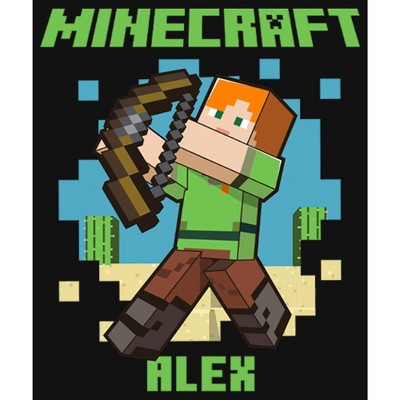 Girl's Minecraft Alex T-shirt - Black - Large : Target