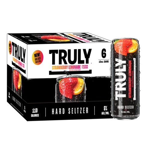 Truly Strawberry Lemonade Hard Seltzer - 6pk/12 Fl Oz Slim Cans : Target