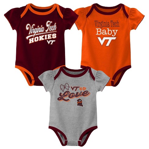 Ncaa Virginia Tech Hokies Infant Girls' 3pk Bodysuit - 12m : Target