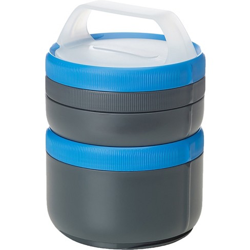 Humangear Stax Xl Eatsystem Travel Stacking Containers - Gray/blue : Target