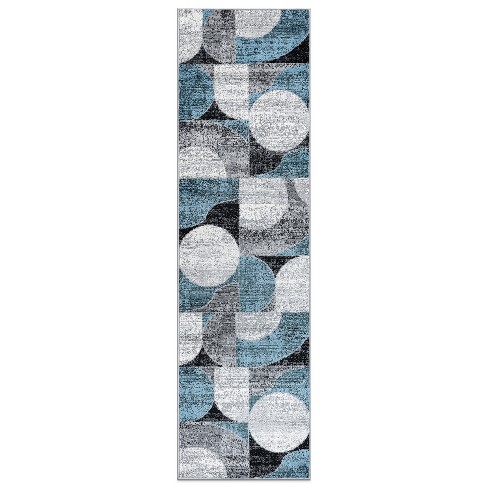 World Rug Gallery Modern Geometric Design Area Rug - Blue 2'x7' : Target