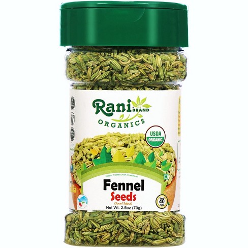 Organic Fennel Seeds (saunf Sabut) - 2.5oz (70g) - Rani Brand Authentic ...