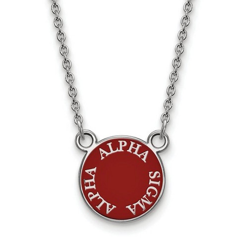 Black Bow Jewelry Sterling Silver Alpha Sigma Alpha Greek Life Necklace ...