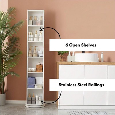 Save 27% • Evideco Rotating Bathroom Storage Cabinet with Full-Length ...