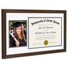 Americanflat 11x18 Graduation Frame In Walnut Style Wood With Two ...