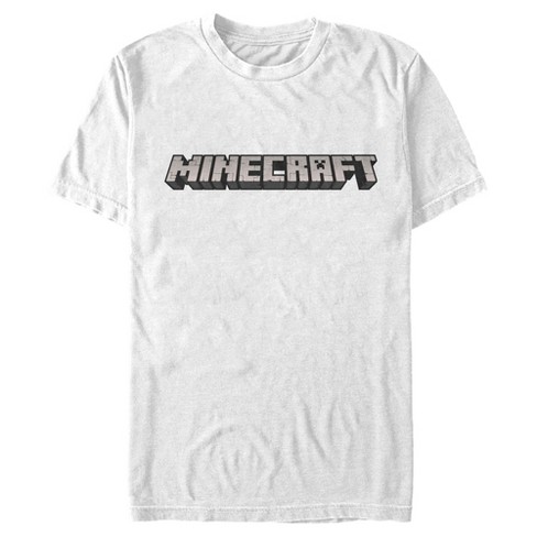 Men's Minecraft Classic Logo White T-shirt : Target