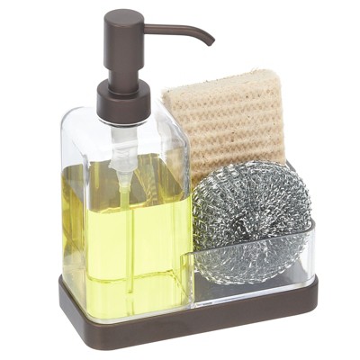 Casabella Sink Sider Duo Soap Dispensers With Sponge, For Dish & Hand ...