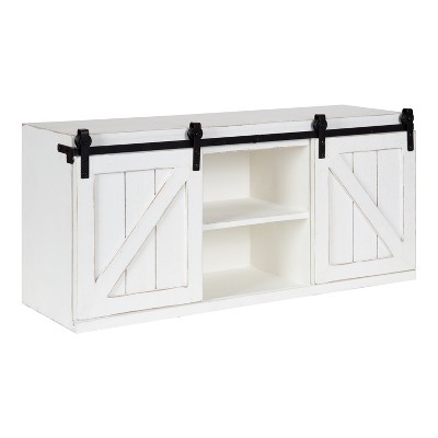 Kate and Laurel Cates Decorative Wood Wall Storage Cabinet with Sliding ...