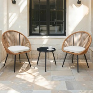 Outdoor Patio Dining Set, 3 Pcs Dining Set For 2 People, Dining Set ...
