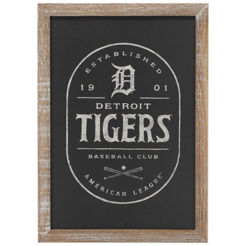 Mlb Detroit Tigers Baseball Framed Wood Sign Panel : Target