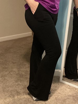 Women's Fold Over Waistband Flare Leggings With Pockets - A New Day ...