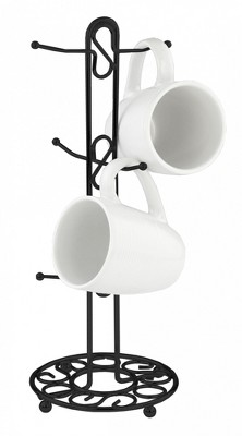 Home Basics Wire Collection 6 Hook Mug Tree, Black : Target
