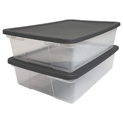 Homz Snaplock Multipurpose 28 Quart Clear Stackable Storage Container ...