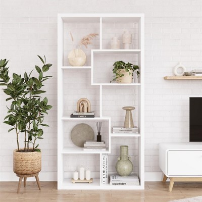 Ren Home Leva Scandinavian Tall Bookcase, White : Target