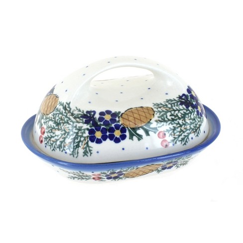 Blue Rose Polish Pottery 15a Wr Unikat Butter Dish : Target