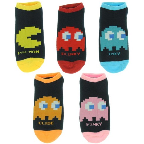 Pacman Arcade Classic Video Game 5 Pack Ankle Socks : Target