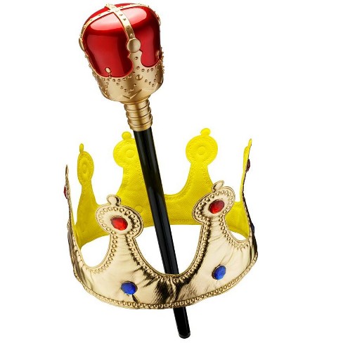 Dress Up America Gold Crown And Scepter – Kings Crown Accessory Set ...