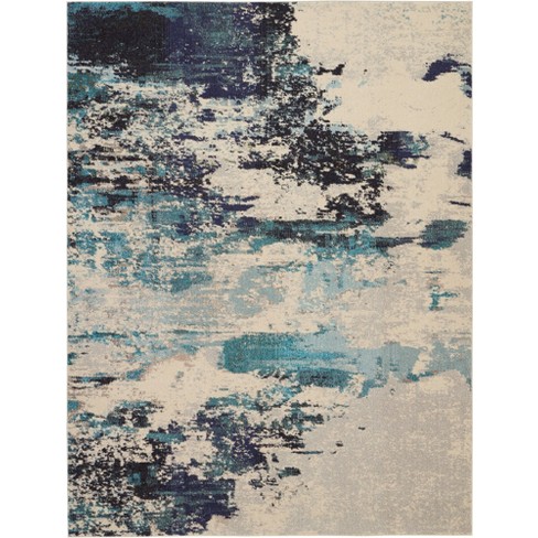 Nourison Celestial Ces02 Ivory/teal Blue Area Rug 7'10" X 10'6" : Target