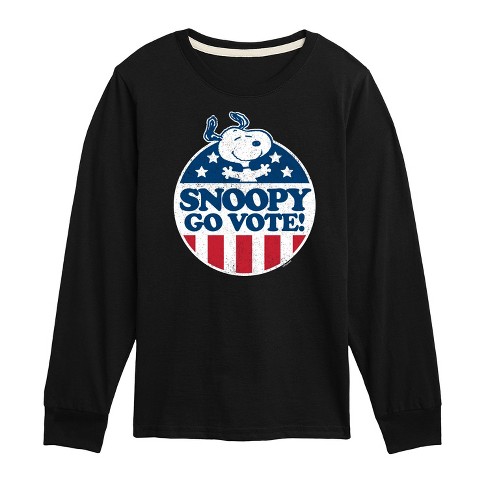 Peanuts Snoopy Go Vote Long Sleeve Graphic T-shirt - Black - 5t : Target