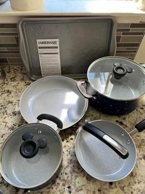 Farberware Disney Bon Voyage 7pc Ceramic Nonstick Cookware Set Blue ...