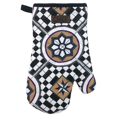 Evideco French Home Goods Chef's Artistic Cotton Oven Mitt - Heat ...