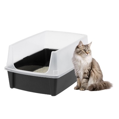 Iris Usa Extra Large Open Top Cat Litter Box With Scatter Shield ...
