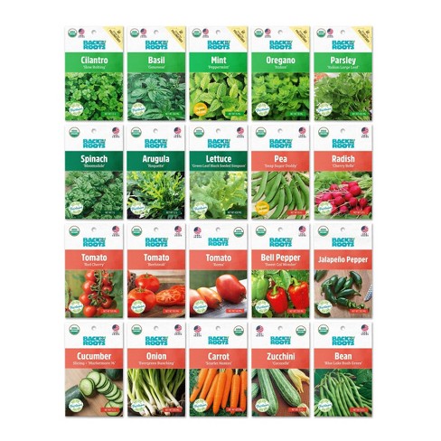 Back To The Roots 20pk Organic Usa Herbs And Vegetable Seeds : Target