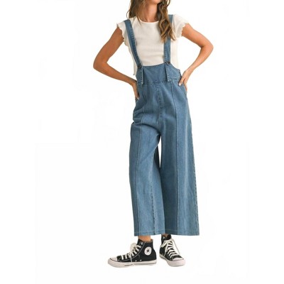 Women's Hazel Wide Leg Denim Overalls - MIOU MUSE : Target