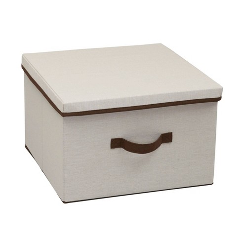 Household Essentials Square Storage Box With Lid Natural With Brown ...