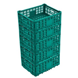 Heavy Duty Collapsible Storage Crates,52 Liter Foldable Plastic Crates ...