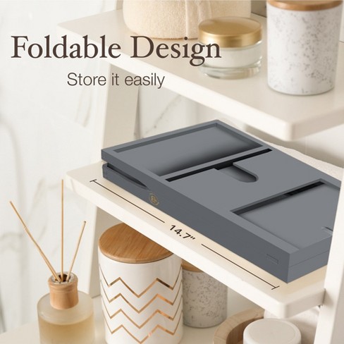 Bamboo Extendable Bathtub Caddy Tray, Cellphone Trays & Integrated ...