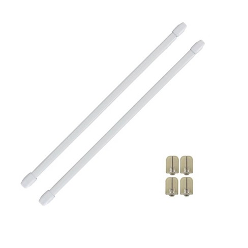 Evideco French Home Goods Bundle 2 White Cafe Curtain Rods 16" To 24 ...