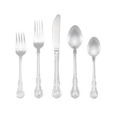 Riverridge 46pc Personalized Rose Pattern Silverware Set O : Target
