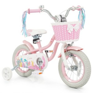 Gymax 12" Kids Bike for 3-4 Years Old w/Training Wheels Adjustable Seat ...