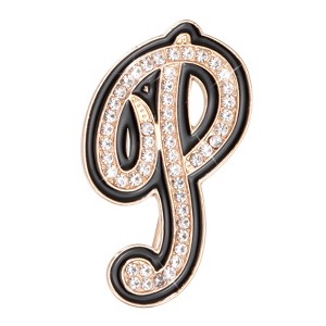 Rhinestone Letter Brooch Pins, Initial Broaches Metal Crystal Alphabet ...