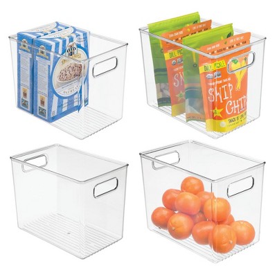 mDesign Plastic Kitchen Storage Organizer Bin with Handles, 4 Pack : Target