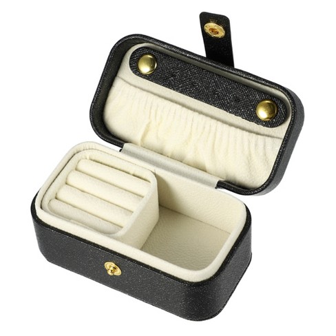 Unique Bargains Mini Square Jewelry Box For Travel Black 1 Pc : Target