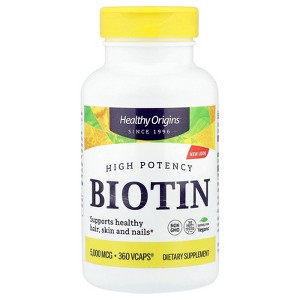 Healthy Origins Biotin, High Potency, 5,000 mcg, 360 Vcaps® : Target