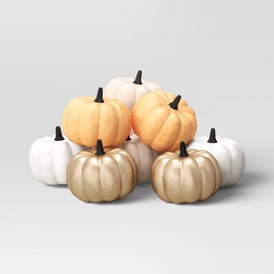 Shiraleah Assorted Set Of 3 Felt Fall Decorative Pumpkins : Target